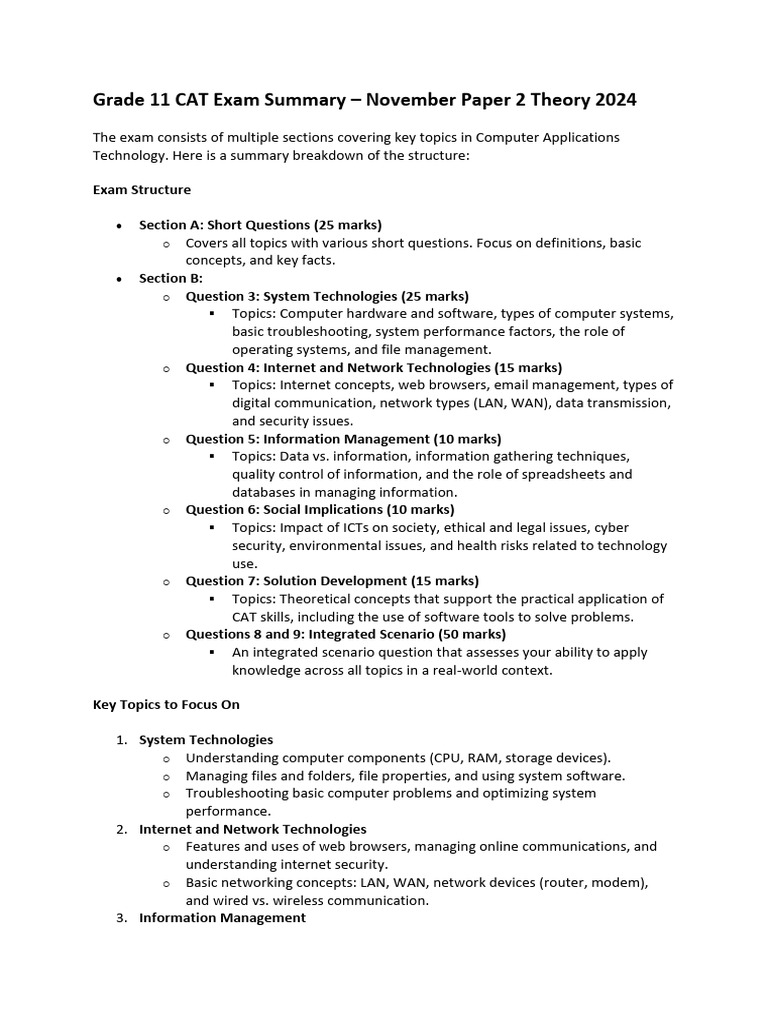 Exam Overview For Students | PDF | Information | Application Software