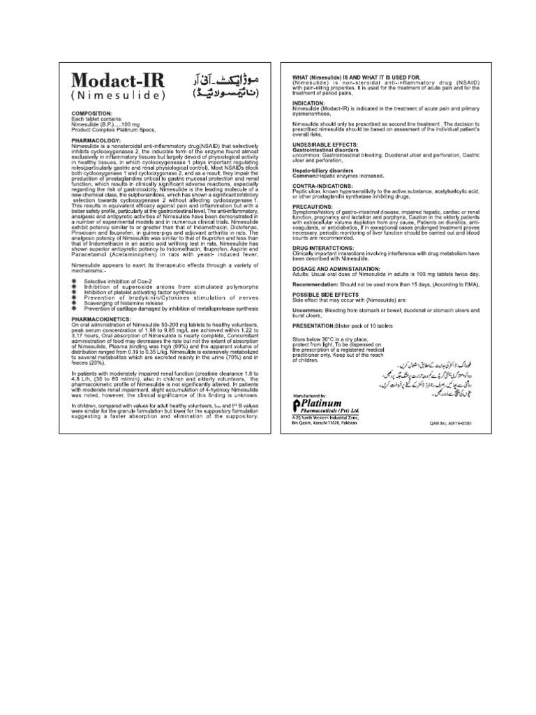 Modact IR Leaflet | PDF