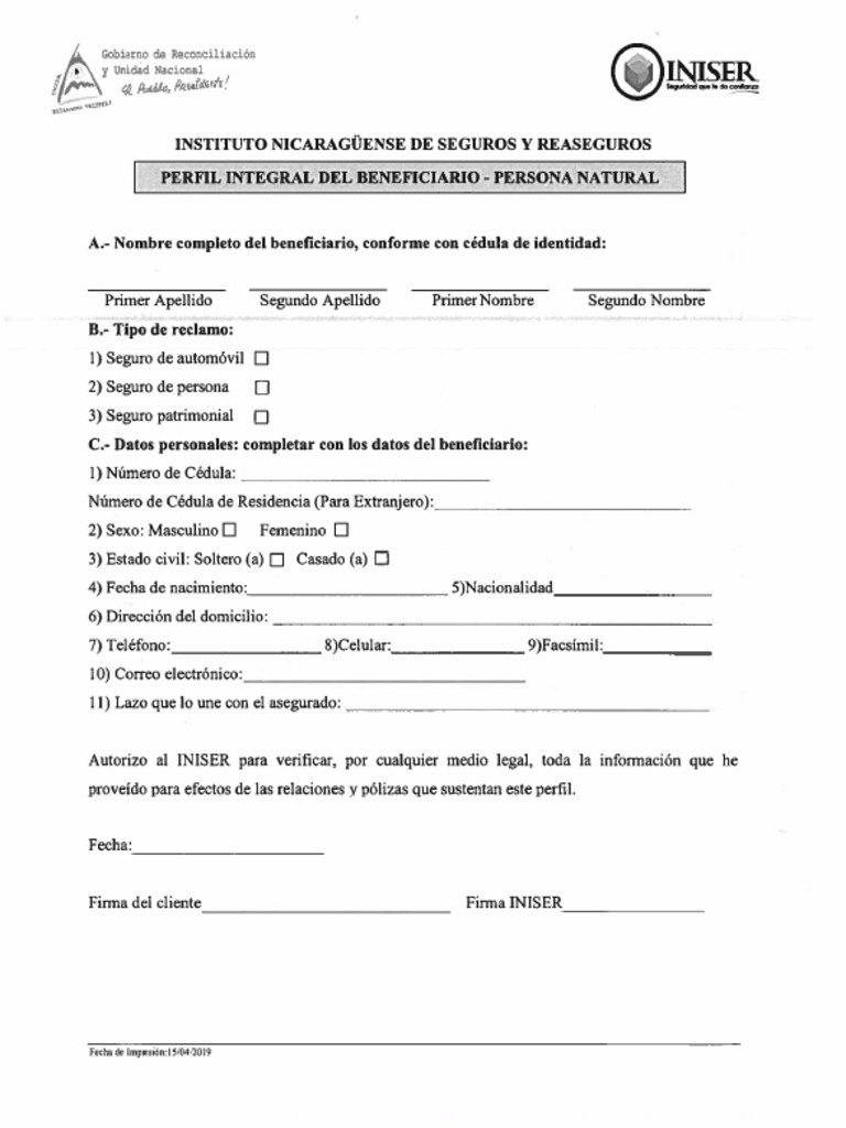 PERFIL NATURAL Iniser | PDF