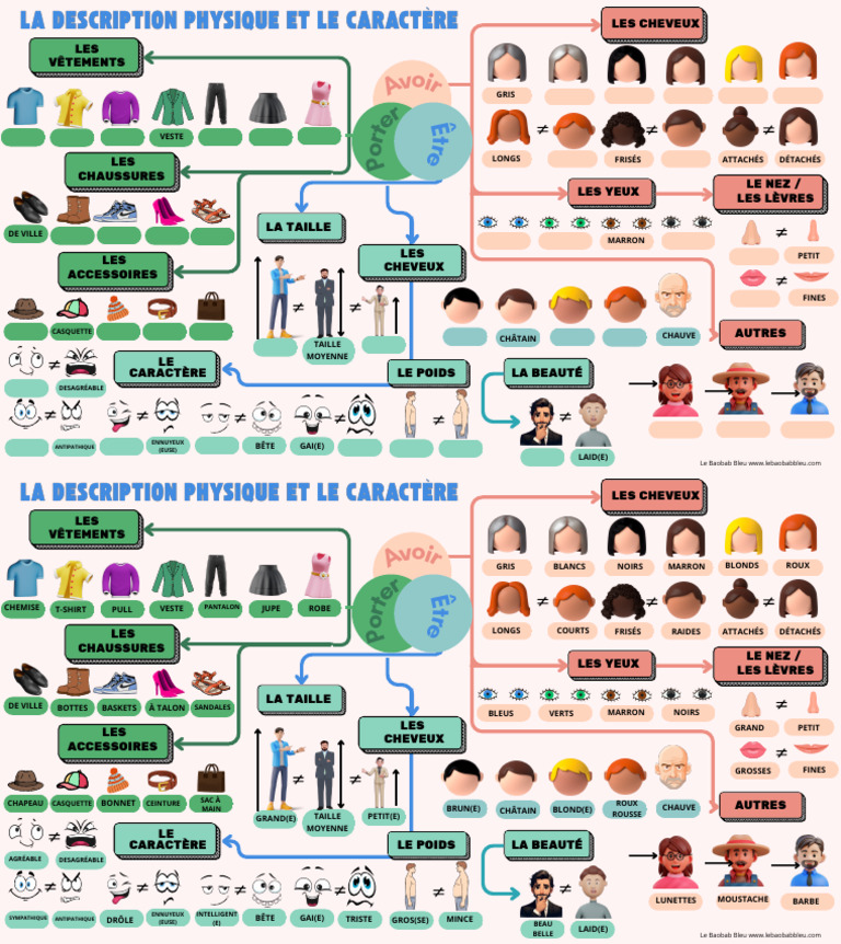 Carte Mentale - La Description Physique Et Le Caractère | PDF ...