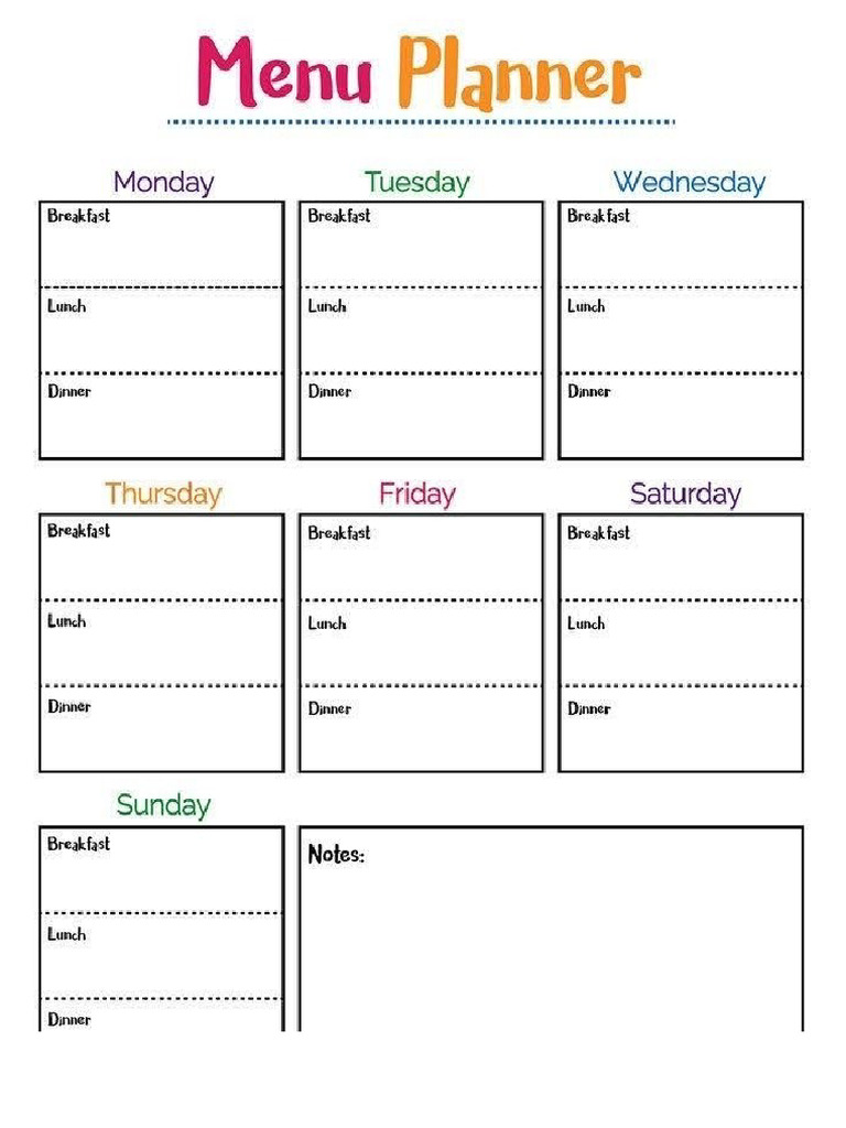 Menu Planner | PDF