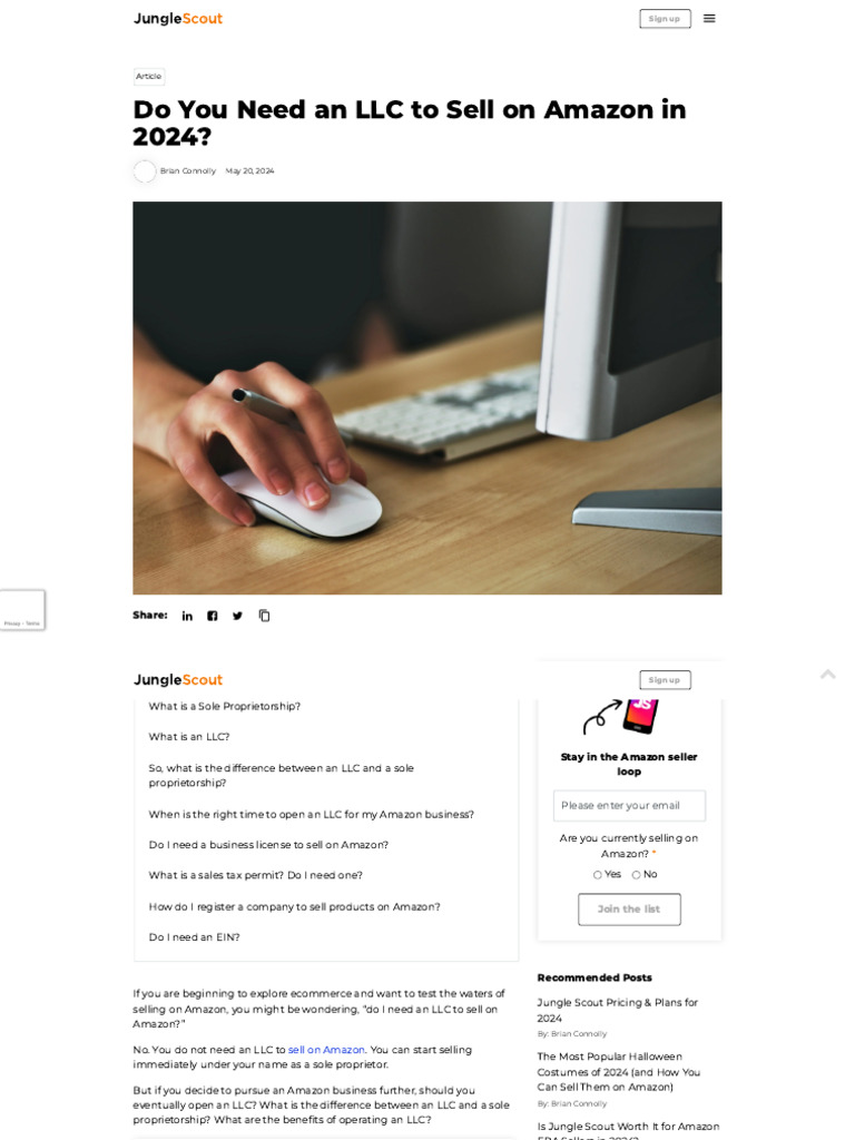 LLC Requirements for Amazon Sellers 2024 | PDF | Sole Proprietorship ...