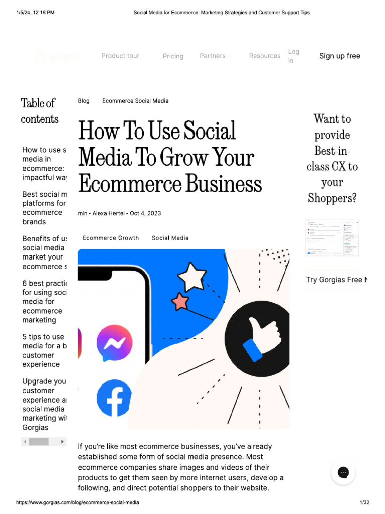 Social Media For E-Commerce | PDF