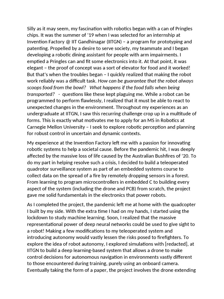 Robotics SOP | PDF | Robotics | Robot