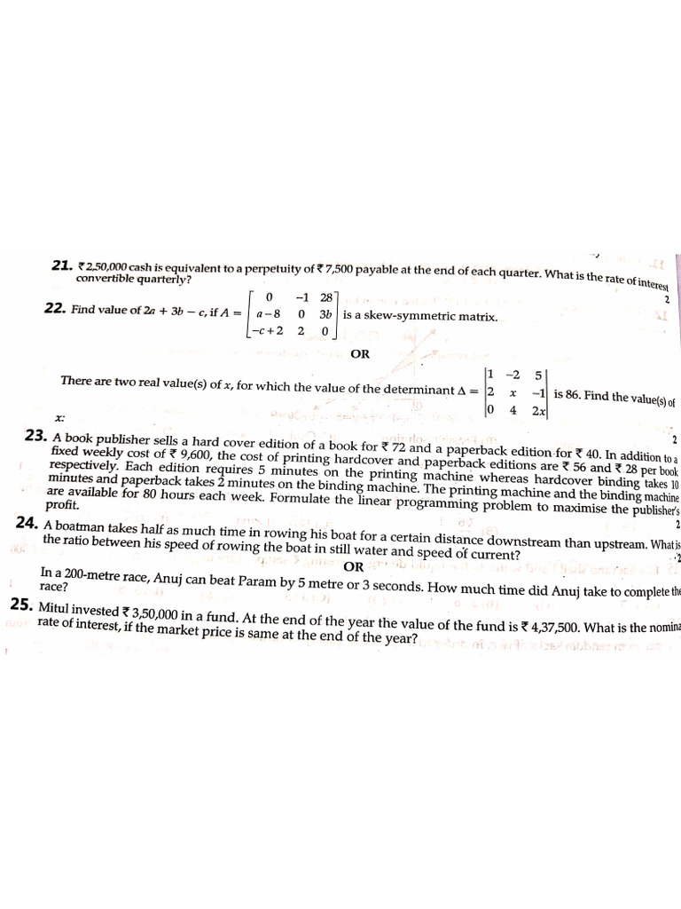 Worksheet of 2 Mark Questions | PDF