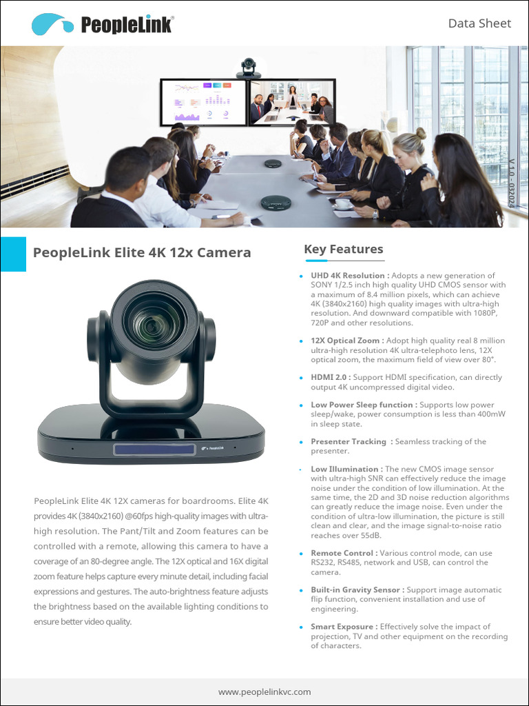 PeopleLink Elite 4K 12X 2024 | PDF | Image Resolution | Camera