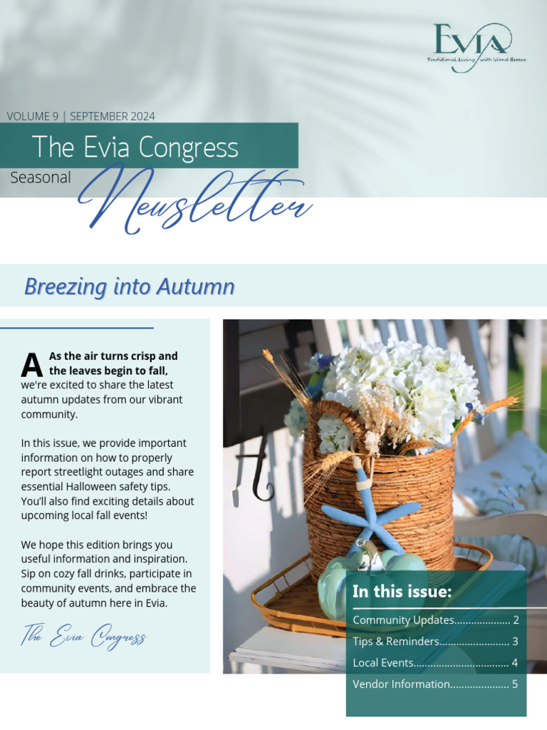 Evia Congress - Fall Newsletter (1) - Compressed | PDF | Street Light