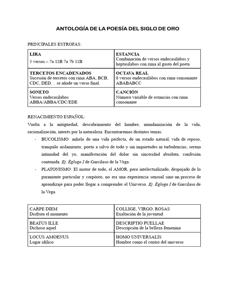 Poesía del Siglo de Oro Español | PDF | Barroco