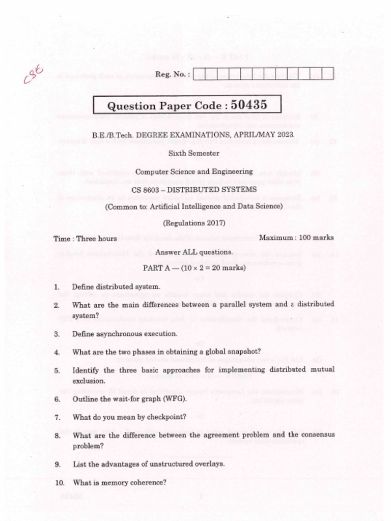 CSE-AM-2023-CS 8603-Distributed Systems-666226585-AM23C | PDF
