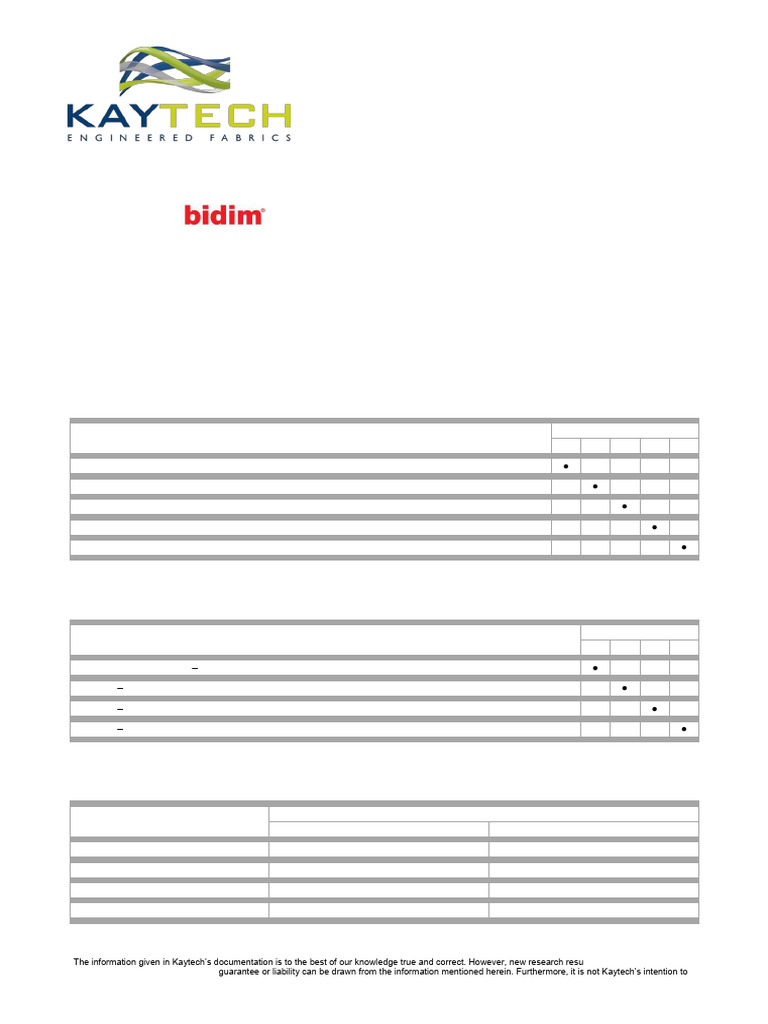 Bidim Geotextile Selection Sheet IS GNRL 0766 05 - 2017 | PDF ...
