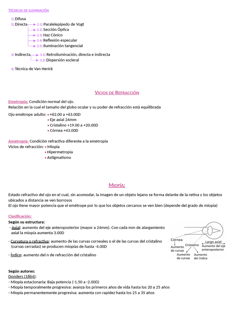 Resumen Cap 3 | PDF | Ojo humano | Miopía