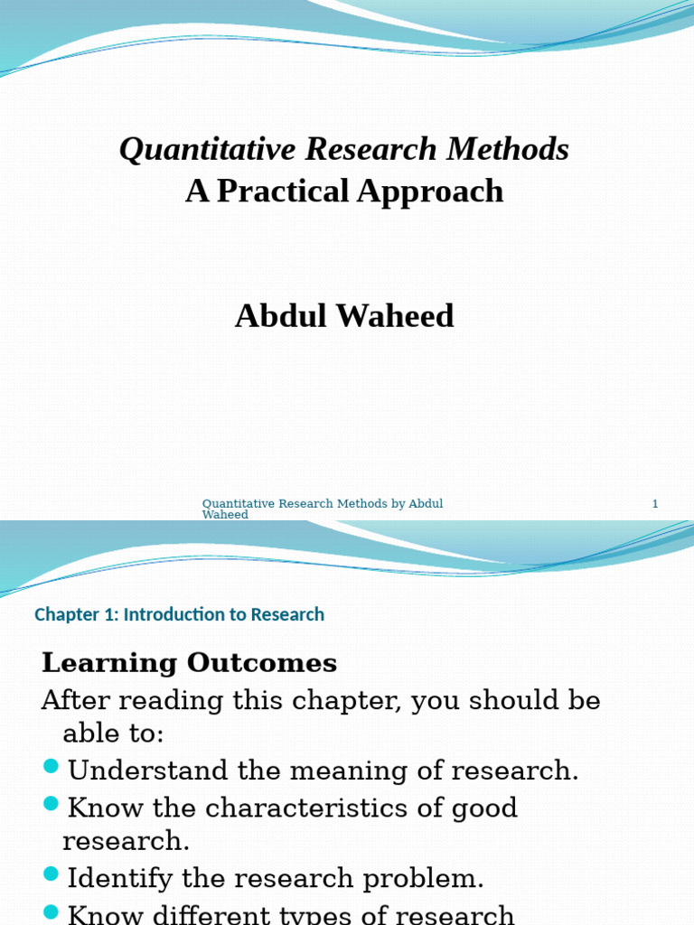 chapter_1 | PDF | Methodology | Quantitative Research