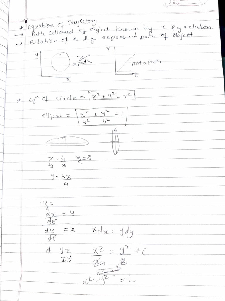 Equation of Circle and Trajectory | PDF