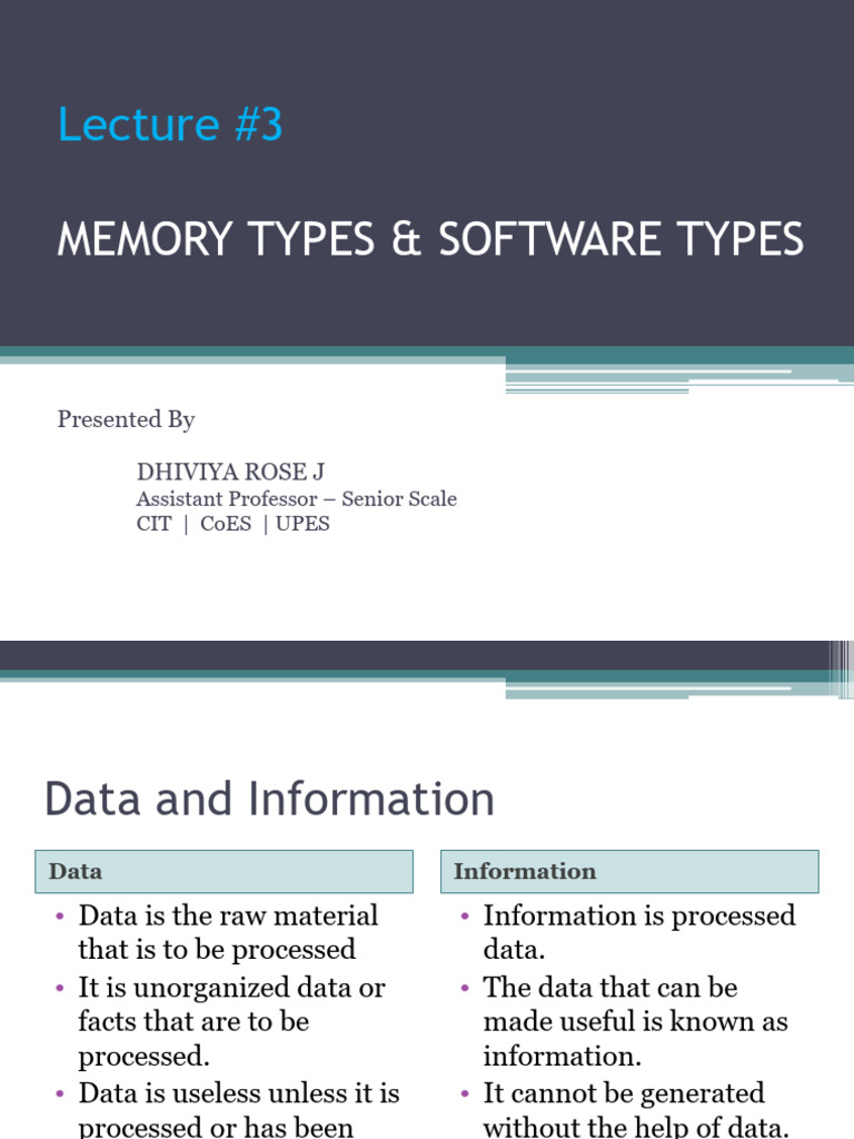 Lecture 3 | PDF | Computer Data Storage | Random Access Memory