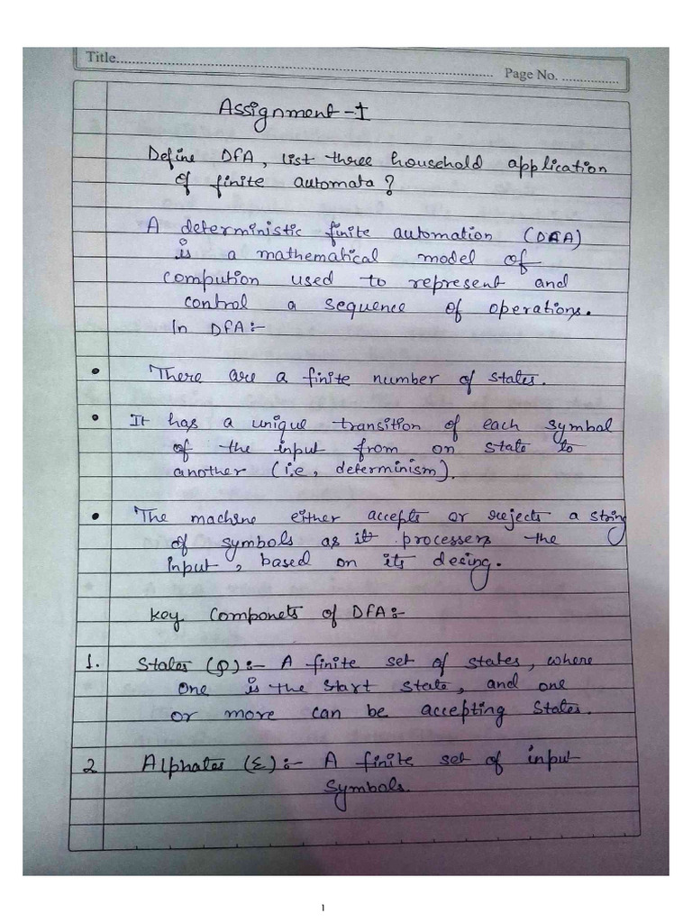 Assignment of Toc | PDF