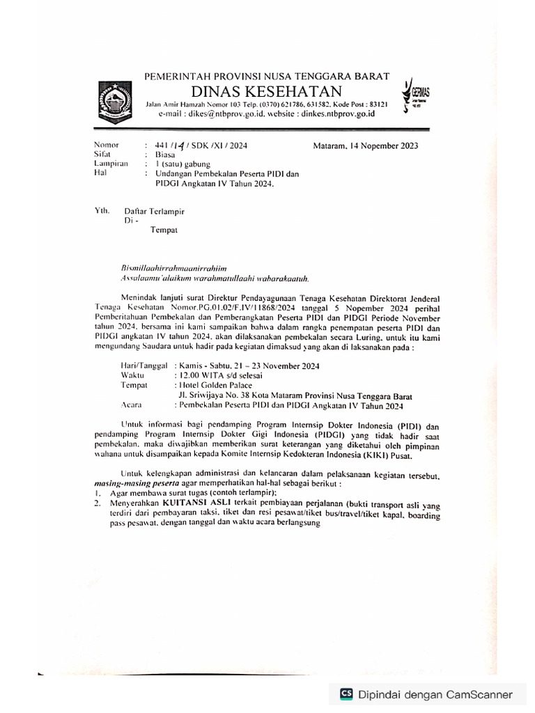 Undangan Pembekalan PIDI & PIDGI IV TH 2024 | PDF Undangan Pembekalan PIDI & PIDGI IV TH 2024 | PDF