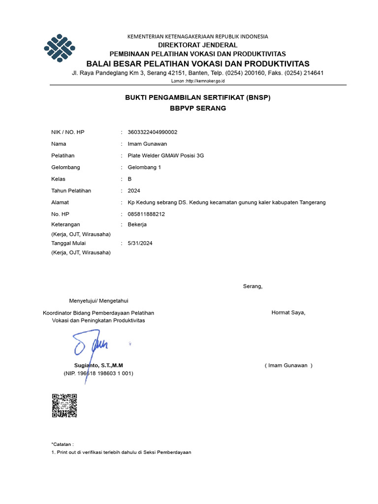 Penempatan PBK OK - Formulir PBK | PDF