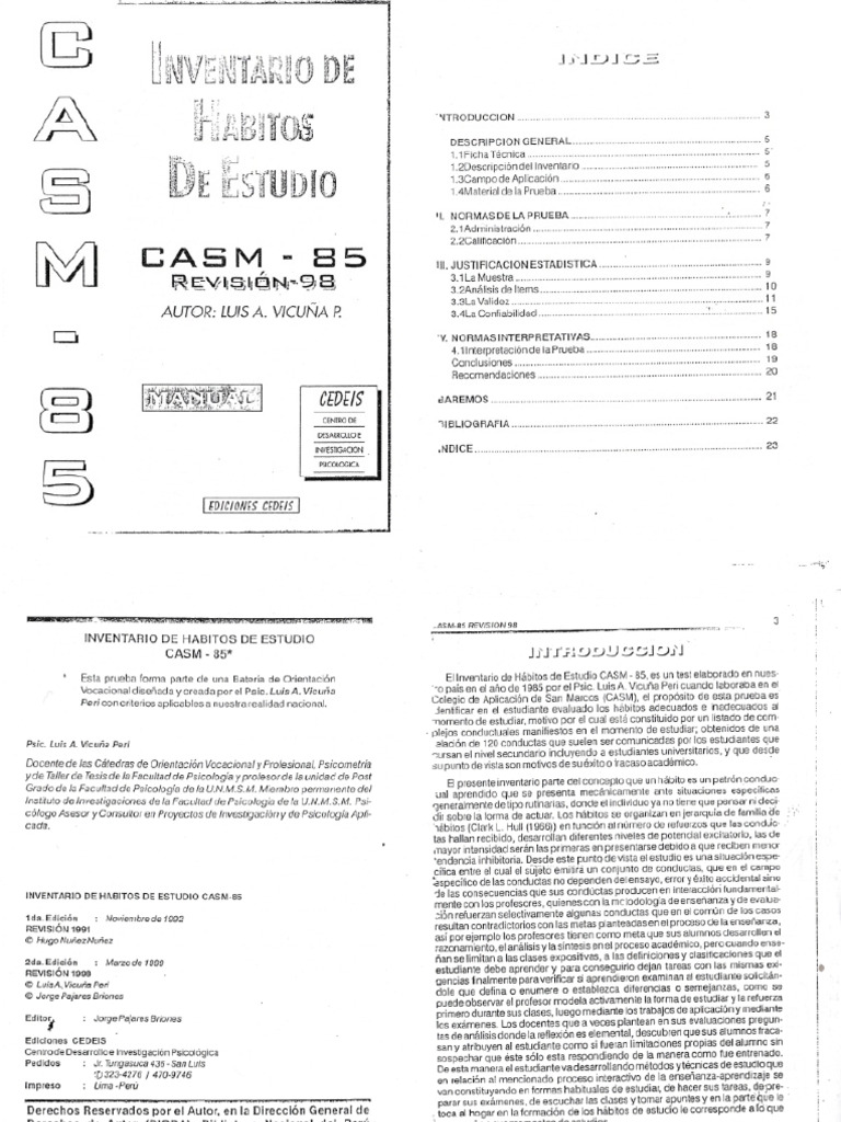 CASM 85 Manual 1 | PDF