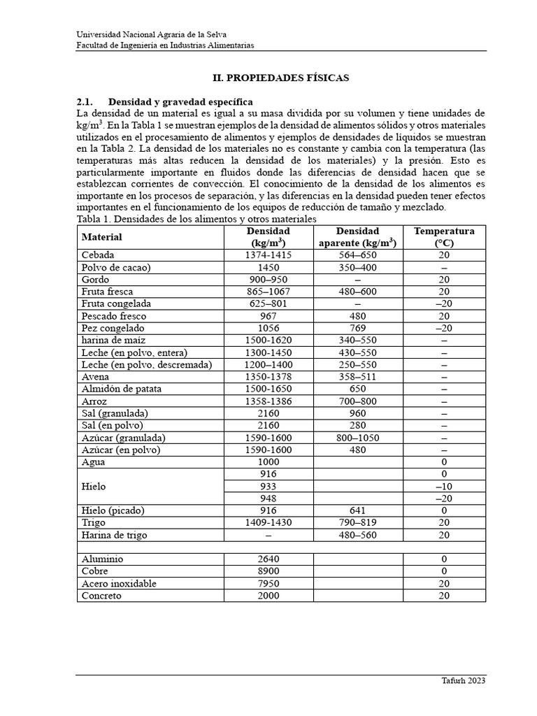 Ii. Propiedades Fisicas | PDF | Viscosidad | Líquidos