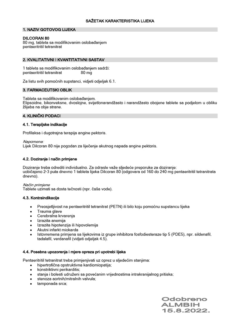 SMPC Dilcoran 80 | PDF