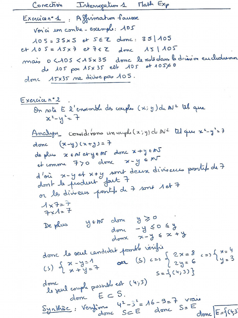 Correction Interrogation 1 | PDF