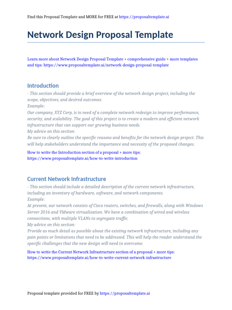 Network Design Proposal Template Free | PDF | Computer Network | Information Technology