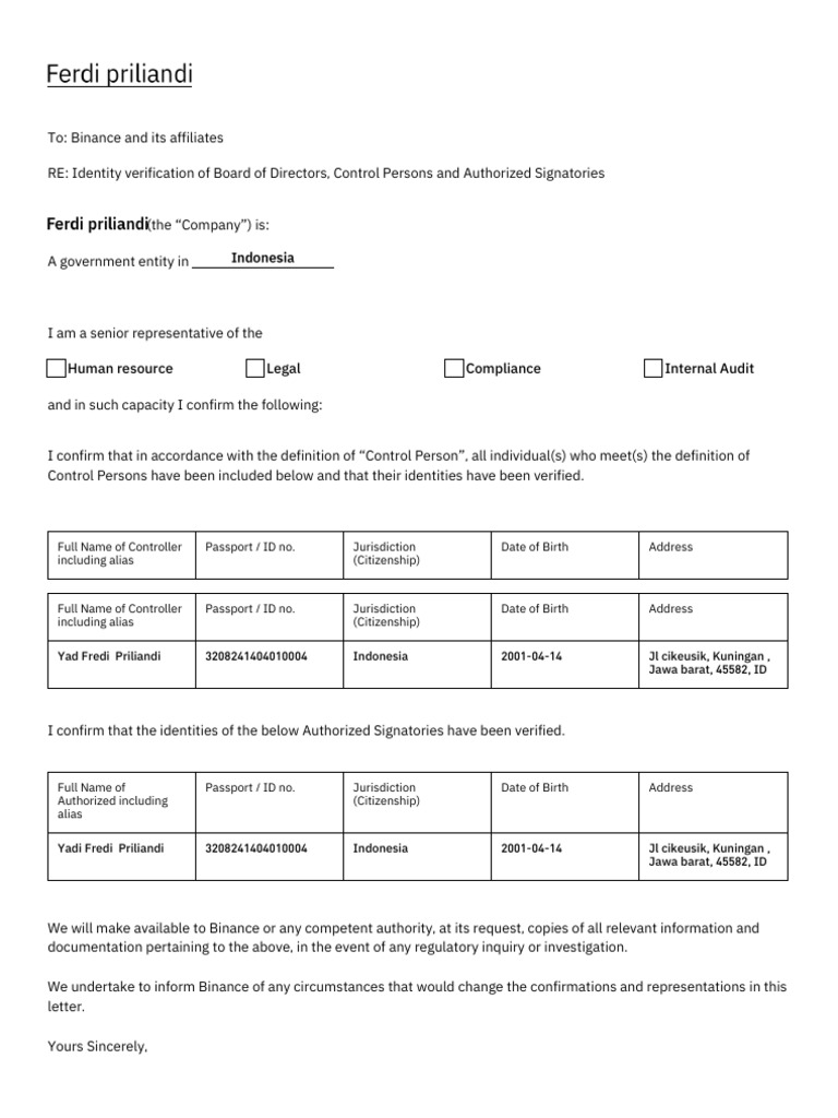 Verification Template | PDF
