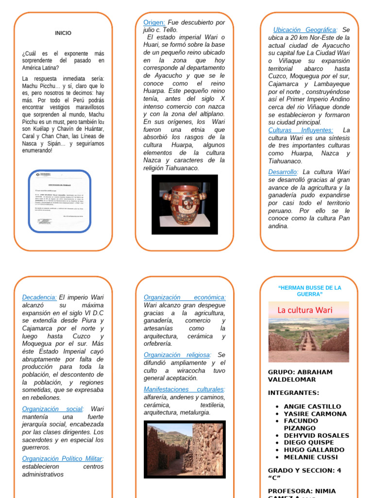 Triptico de Wari | PDF | Andes | Era precolombina