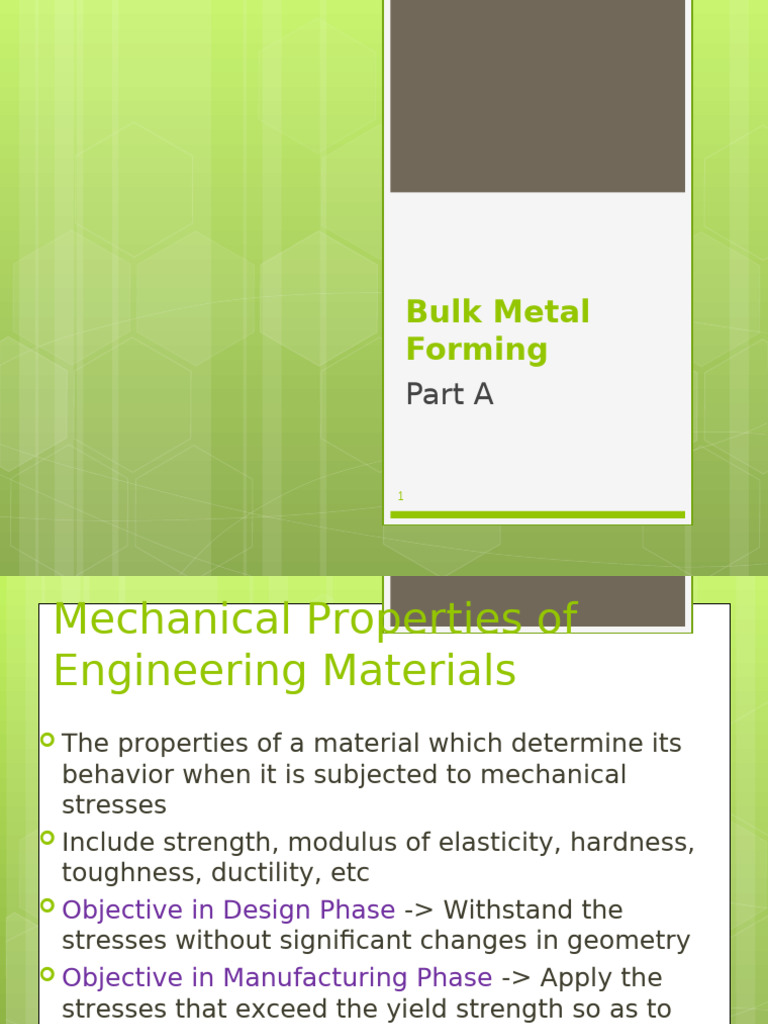 5a. Bulk Forming | PDF | Deformation (Engineering) | Strength Of Materials