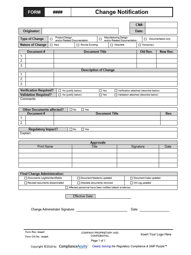 ComplianceAcuity Design Change Model 1 | PDF