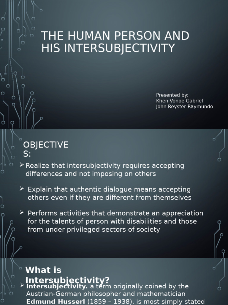 The Human Person and His Intersubjectivity | PDF | Martin Heidegger ...