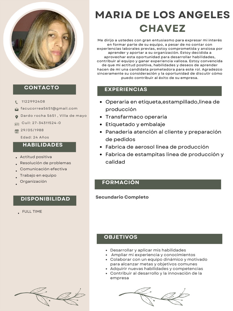 CV - Maria Chavez - 20241113 - 173445 - 0000 | PDF | Business