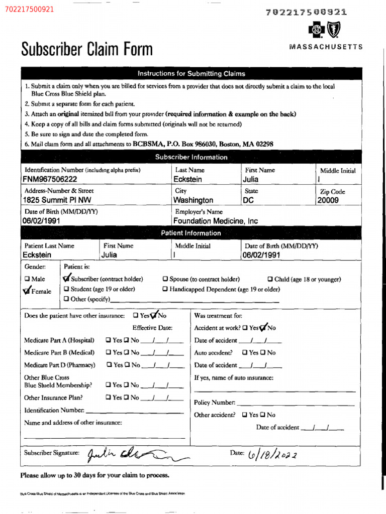 Subscriber Claim Form 2 (Wipe Out Data) | PDF