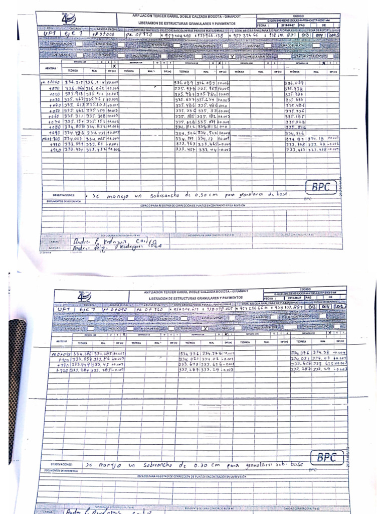 Libracion Sub Base y Base Granular Eje 1 Glorieta El Mohan | PDF