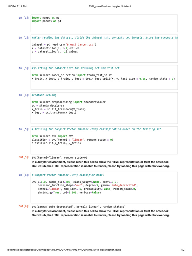 SVM - Classification - Jupyter Notebook | PDF | Support Vector Machine ...