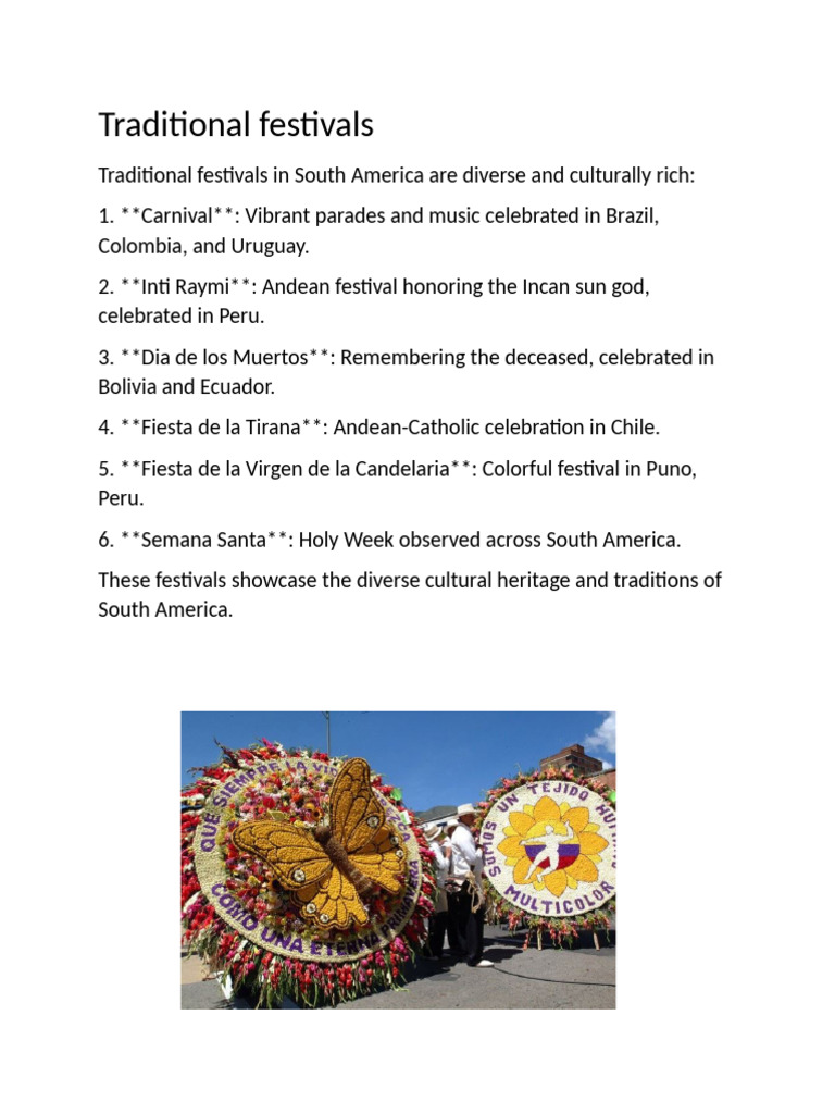 South America's Vibrant Festivals & Dances | PDF