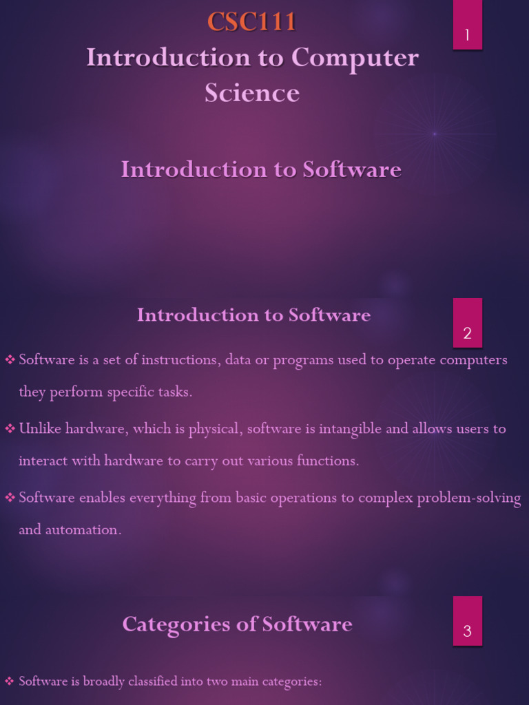 CSC111 Intro To Software | PDF | Operating System | Software