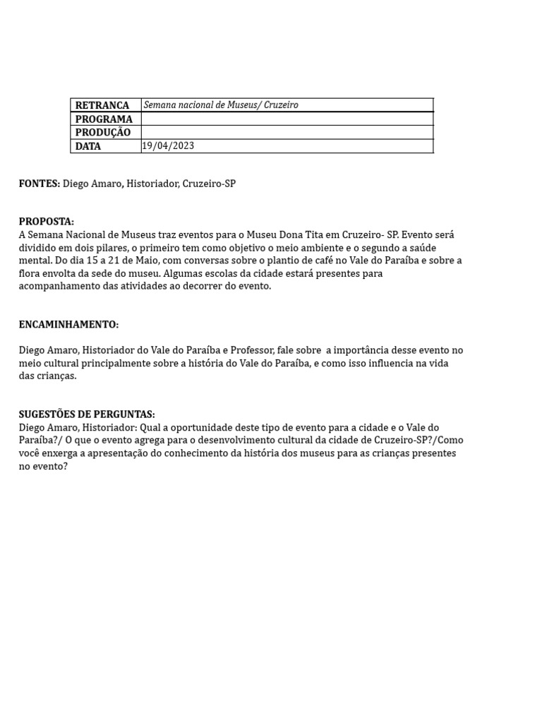 Modelo de Pauta 2023 | PDF | Ciências Sociais