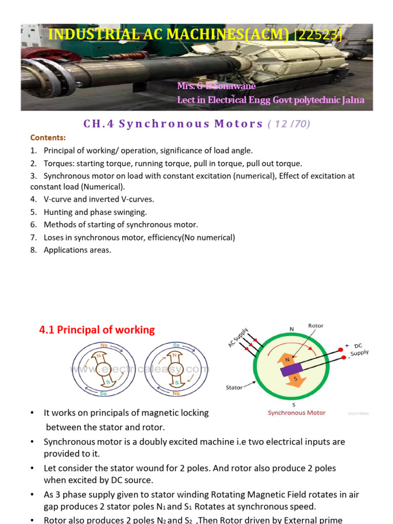 ACM CH4 Synchronous Motors (1) . | PDF | Electric Motor | Manufactured ...