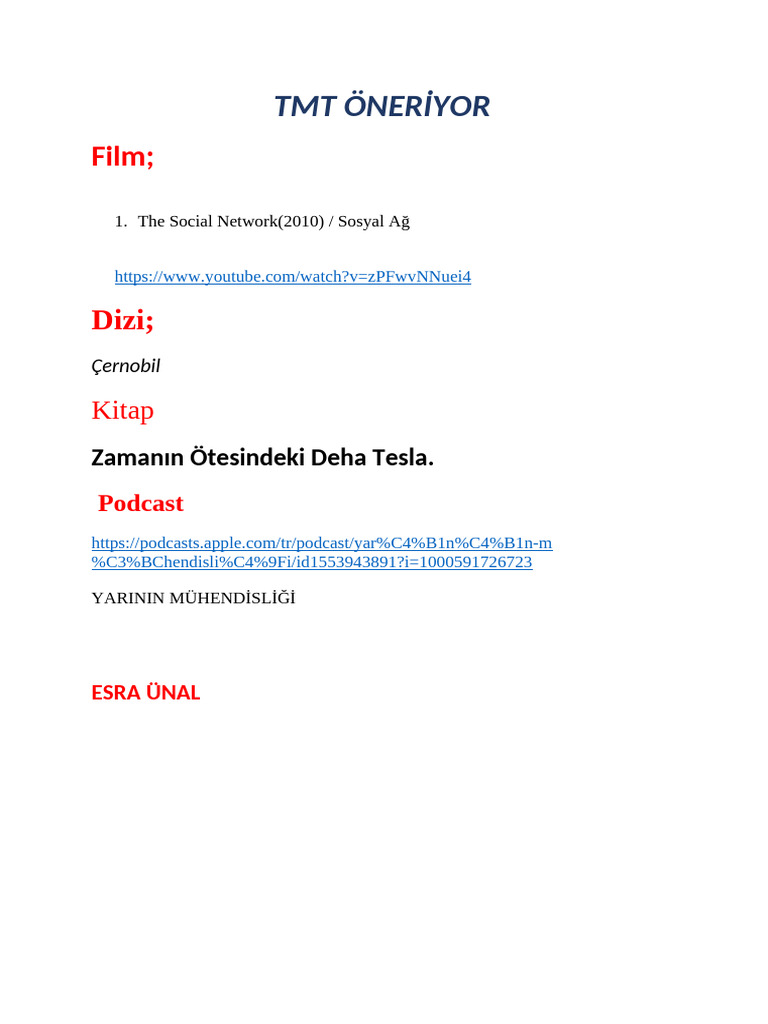 TMT Öneri̇yor Yeni | PDF