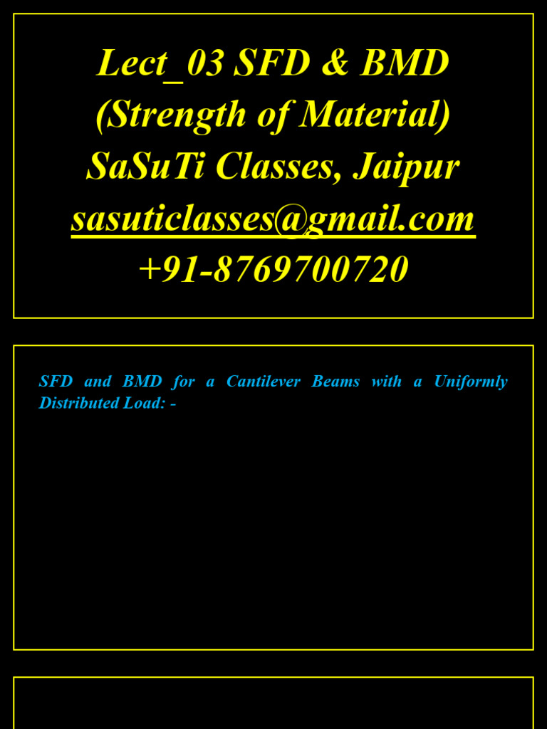 Lect - 03 SFD and BMD (SOM) | PDF