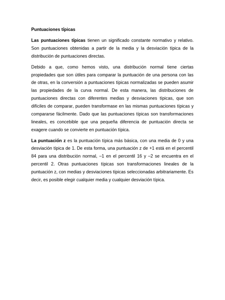 Puntuaciones Típicas | PDF | Métodos y materiales de enseñanza