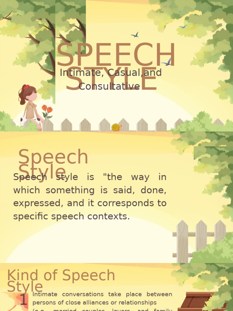 Understanding Intimate, Casual, and Consultative Speech Styles | PDF ...