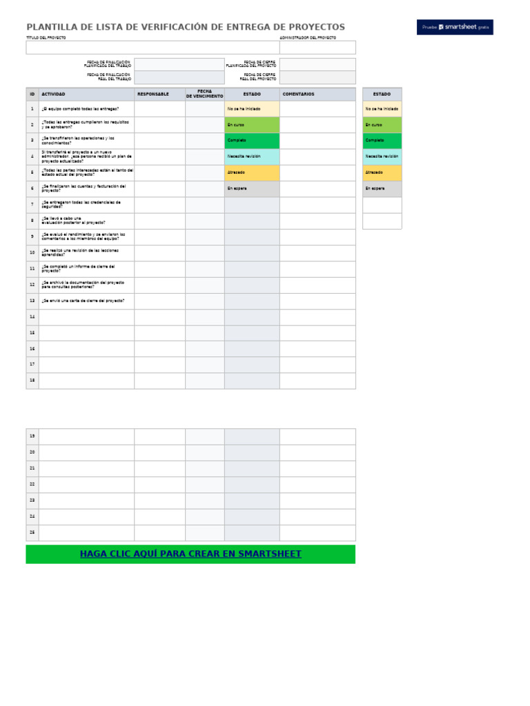 IC Project Handover Checklist 27737 - ES | PDF | Negocios | Finanzas y ...