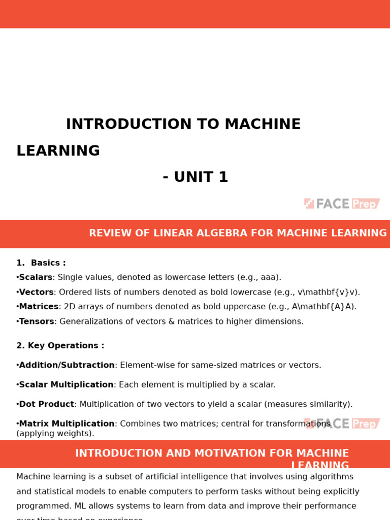 Intro to Machine Learning Basics | PDF | Machine Learning | Matrix ...