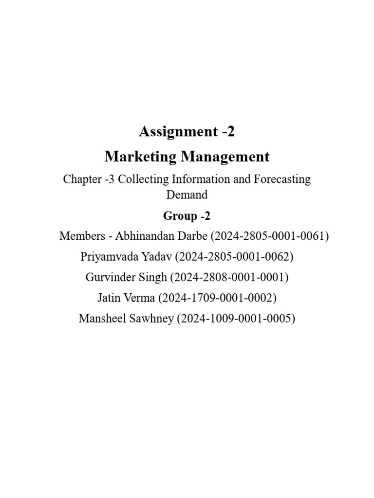 Assignment 03 Group 2 Marketing Management | PDF | Marketing | Market Segmentation