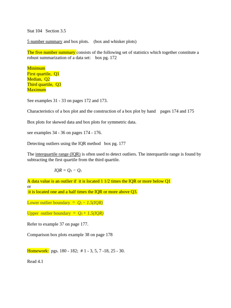 Sta 104 Sec 3.5 | PDF