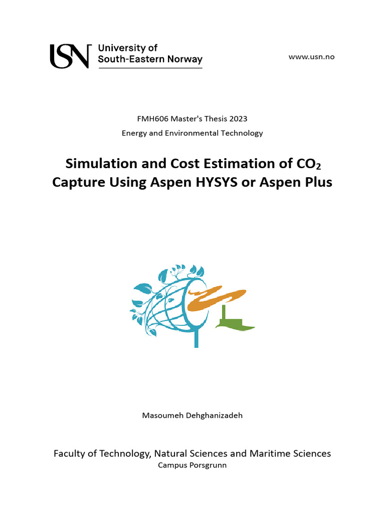 Simulation and Cost Estimation of CO2 Capture Using Aspen HYSYS or Aspen Plus | PDF | Carbon ...