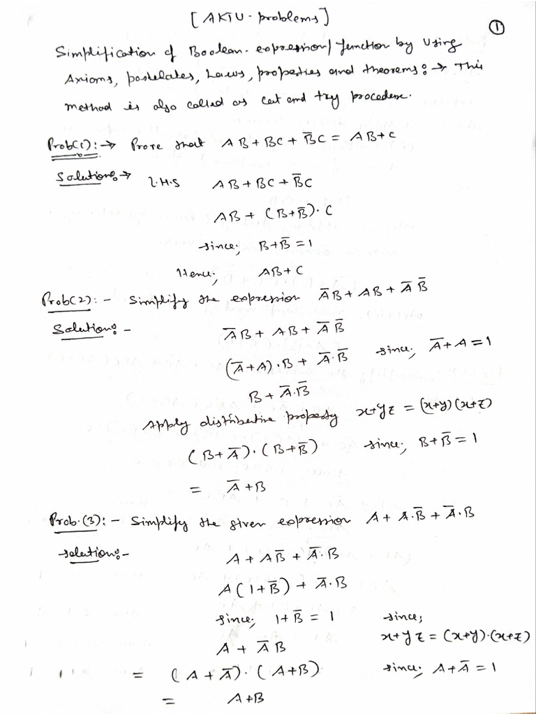 6simplification Of Boolean Expression Using Theorems Pdf 8362