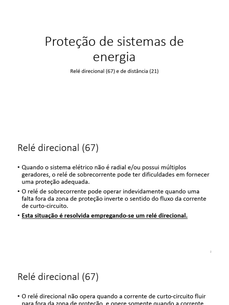 Rels - Direcional e Distncia | PDF | Relé | Corrente elétrica
